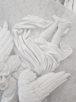 Marmor Engel mit Stern - Terracotta und Marmor