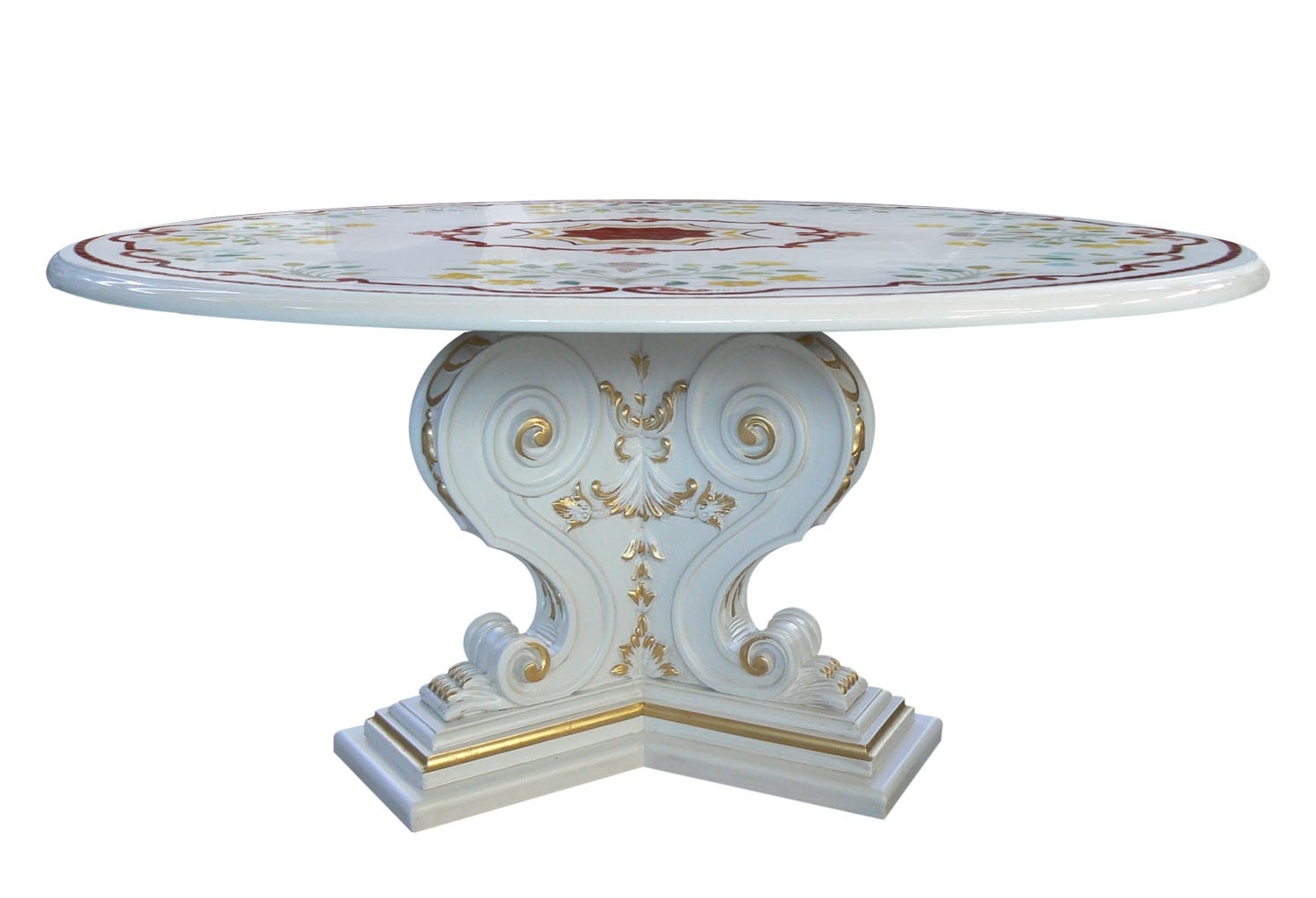 Runder Marmor Tisch - Alisso - Terracotta und Marmor